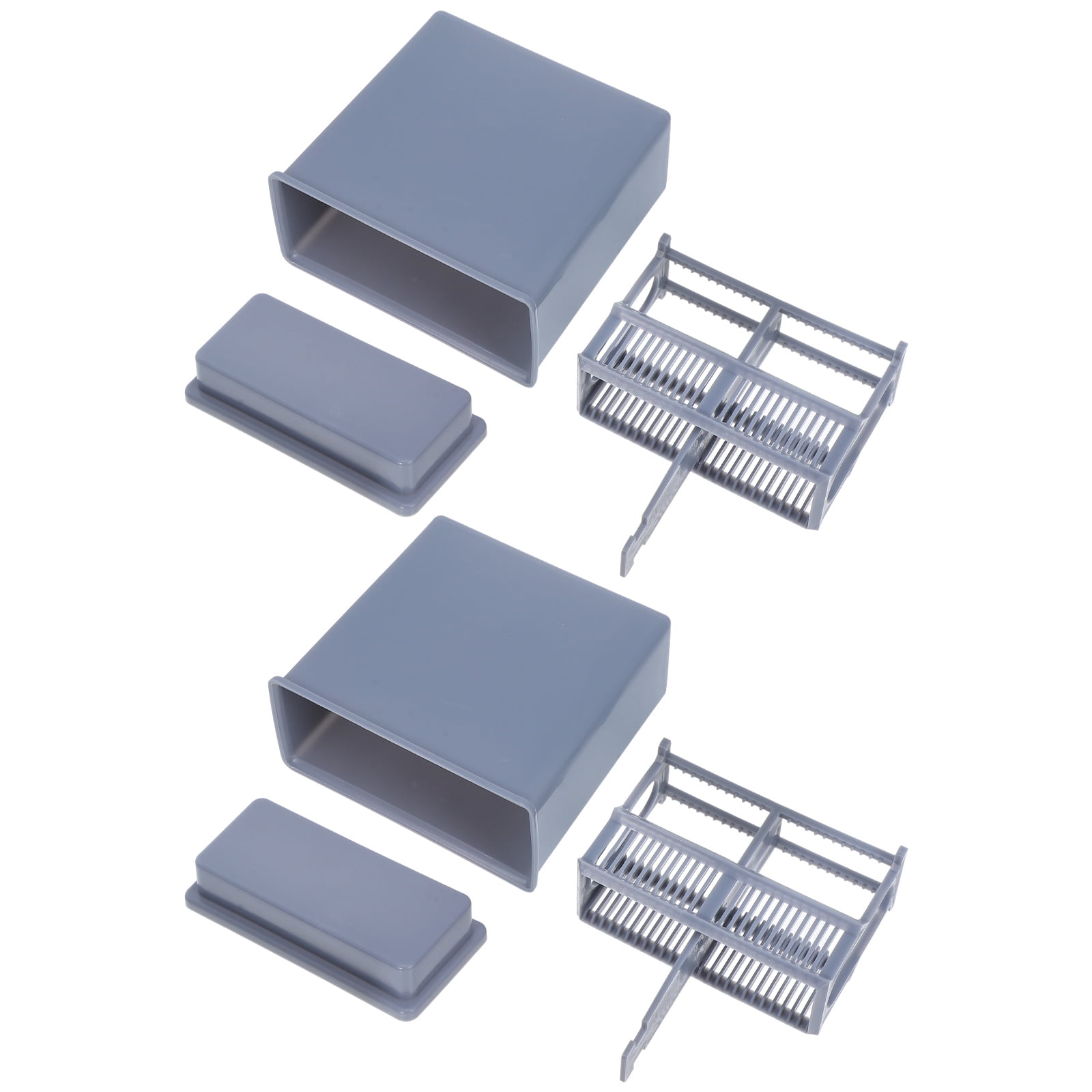 FUEENIRVA Durable Microscope Slide Organizer, Grey, for Home Use, 2Sets ...