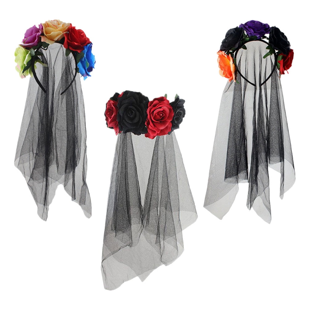 FUEENIRVA 3Pcs Evil Costume Headband for Cosplay in Black with Circular ...