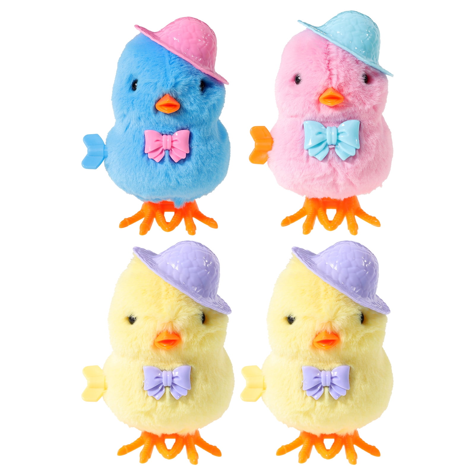 FUEENIRVA 4Pcs Animal Clockwork Toys Jumping Chick Wind Up Plush For ...