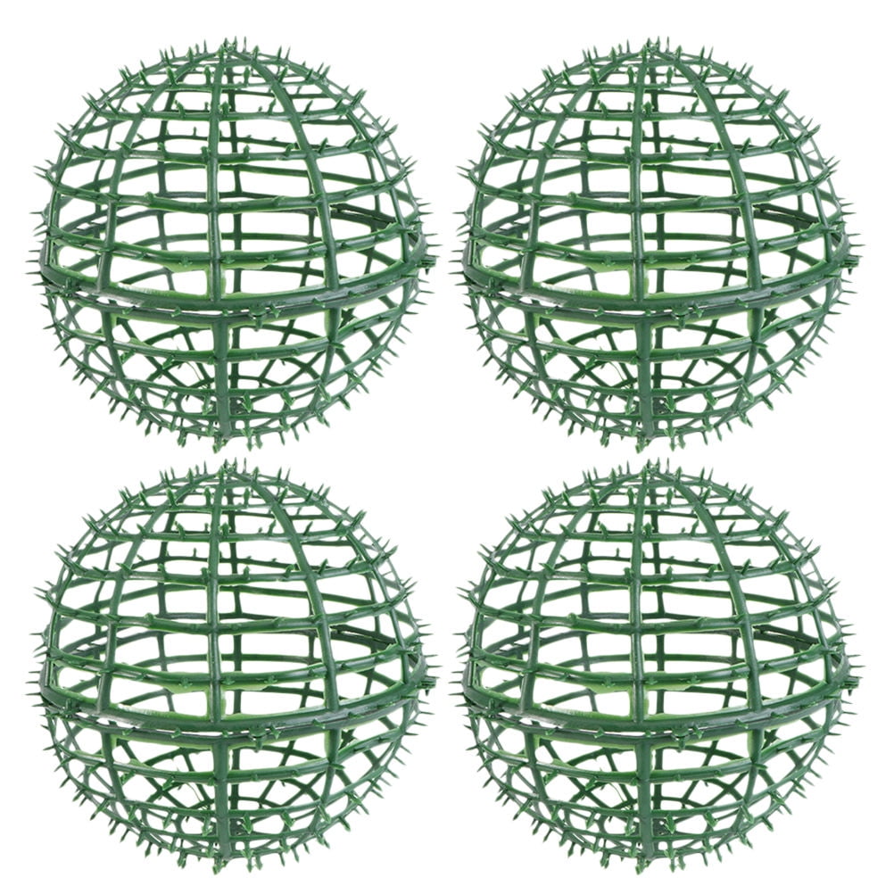 FUEENIRVA 4pcs Green Plastic Round Flower Arrangement Cage for Home ...