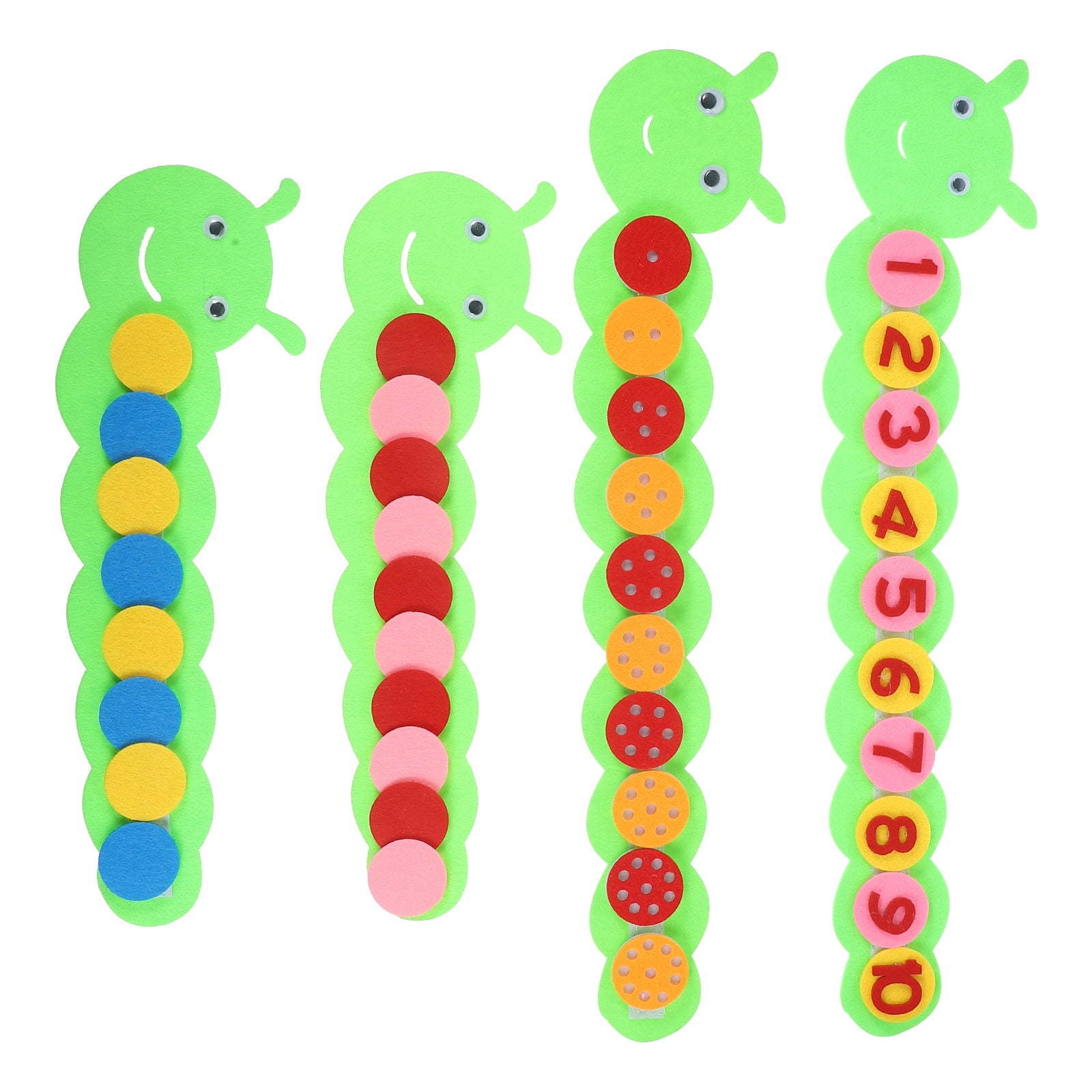 FUEENIRVA DIY Design Caterpillar Toy 4 Sets Nonwoven Material Number ...