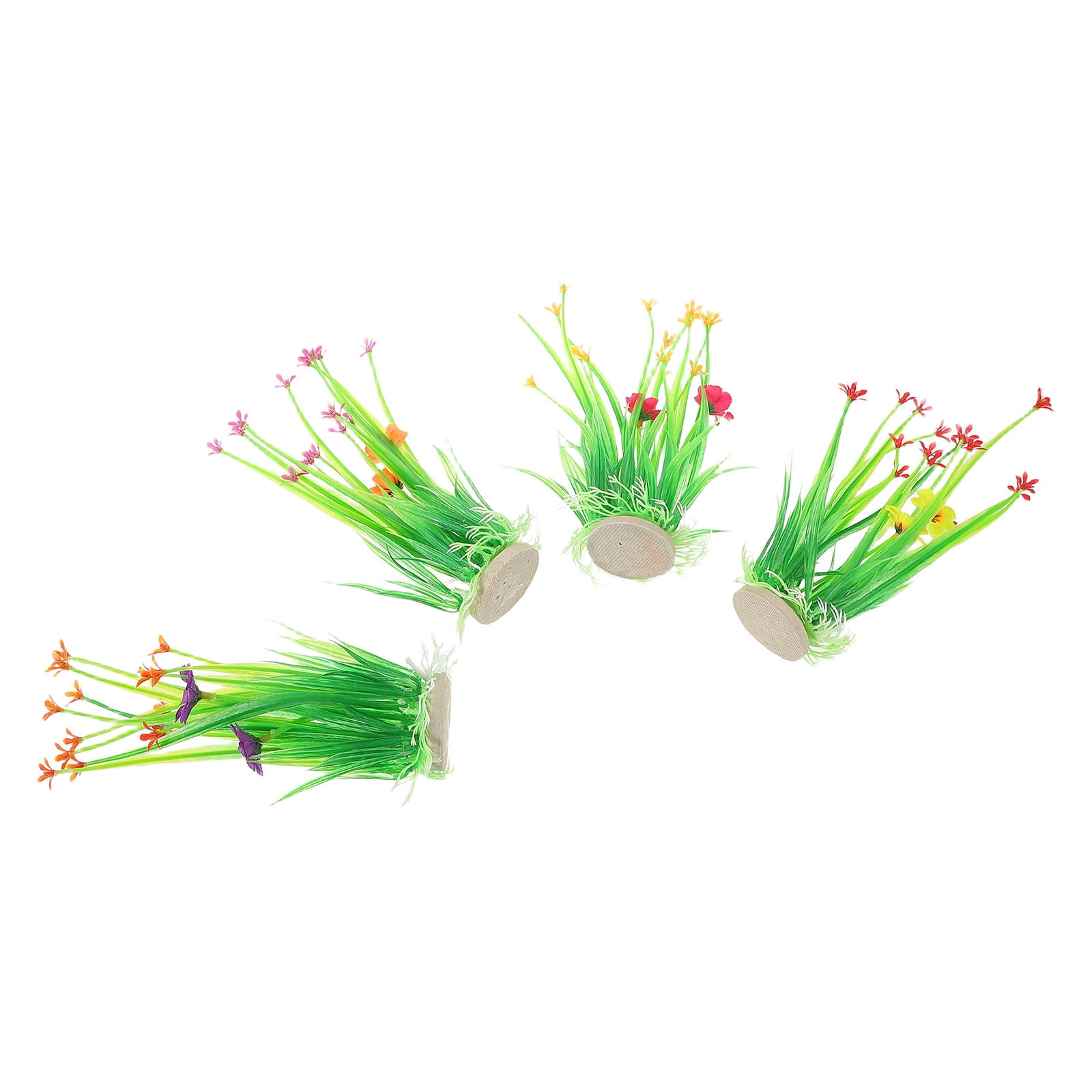 FUEENIRVA 4pcs Fish Tank Grass Accessories Plastic Aquarium Plastic ...