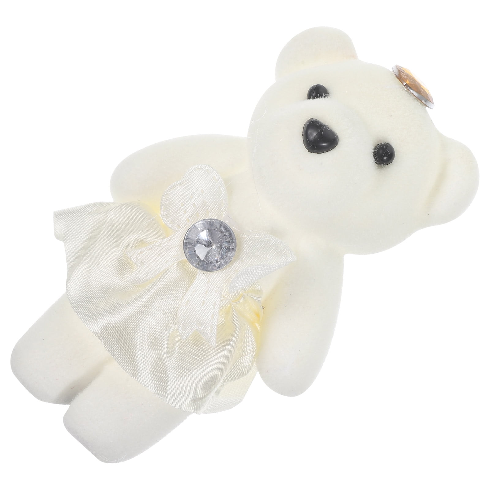 FUEENIRVA Stuffed Animal Bouquet Plush Bear Doll White 10Pcs 4.72X2 ...