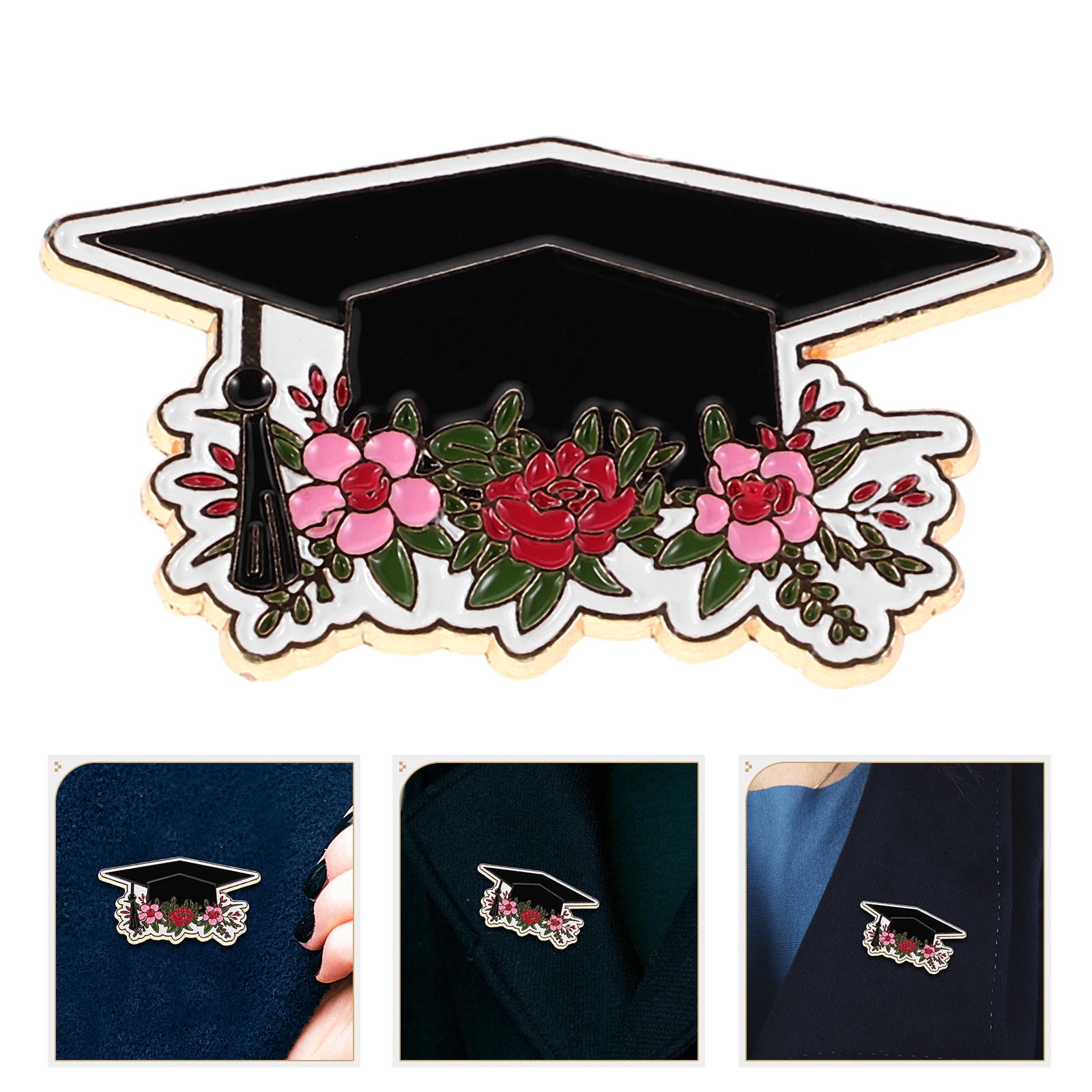 FUEENIRVA 5Pcs Graduation Cap Brooch Pin Multi Color Alloy Metal ...