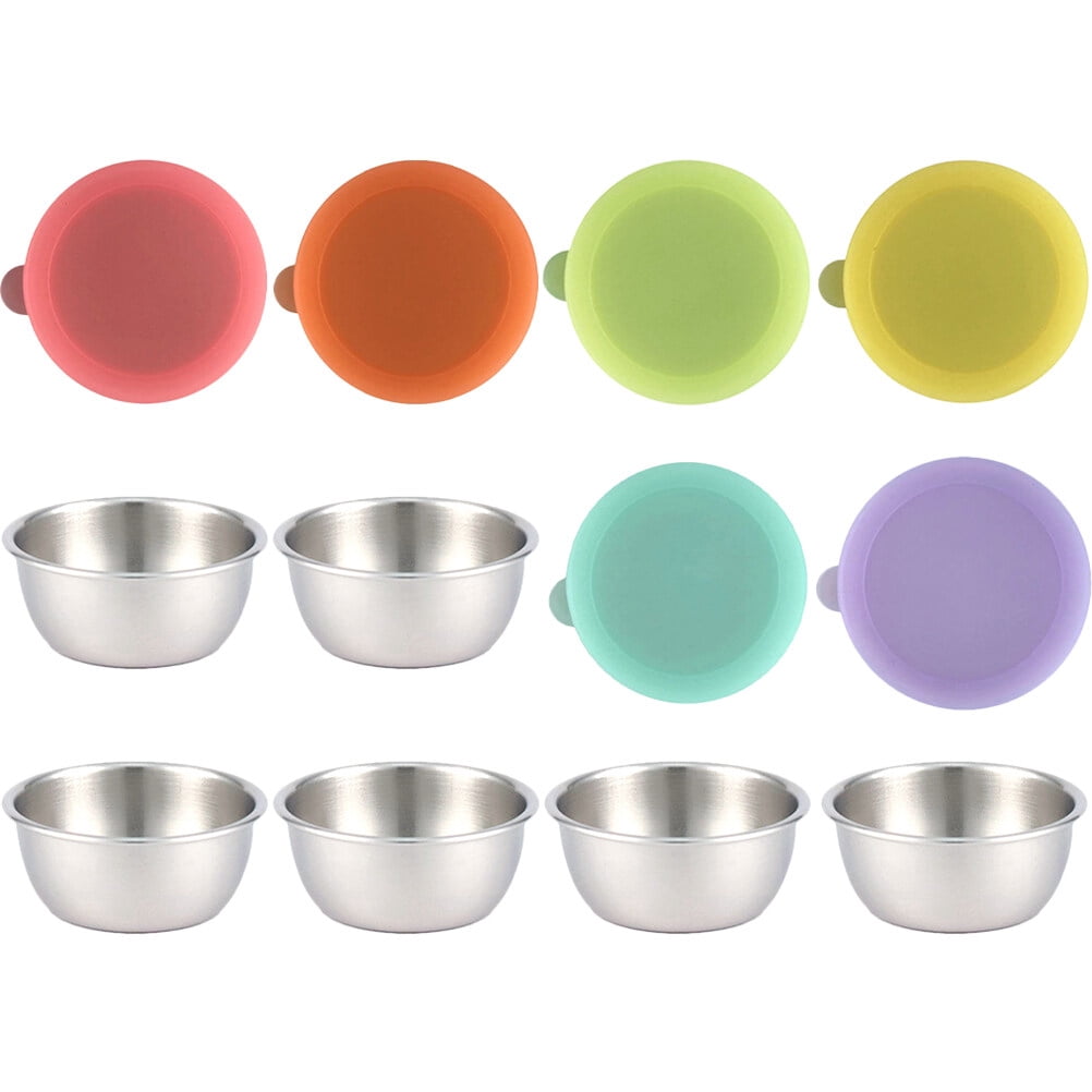 FUEENIRVA 6 Sets Stainless Steel Sauce Cups with Lids for Dipping and ...