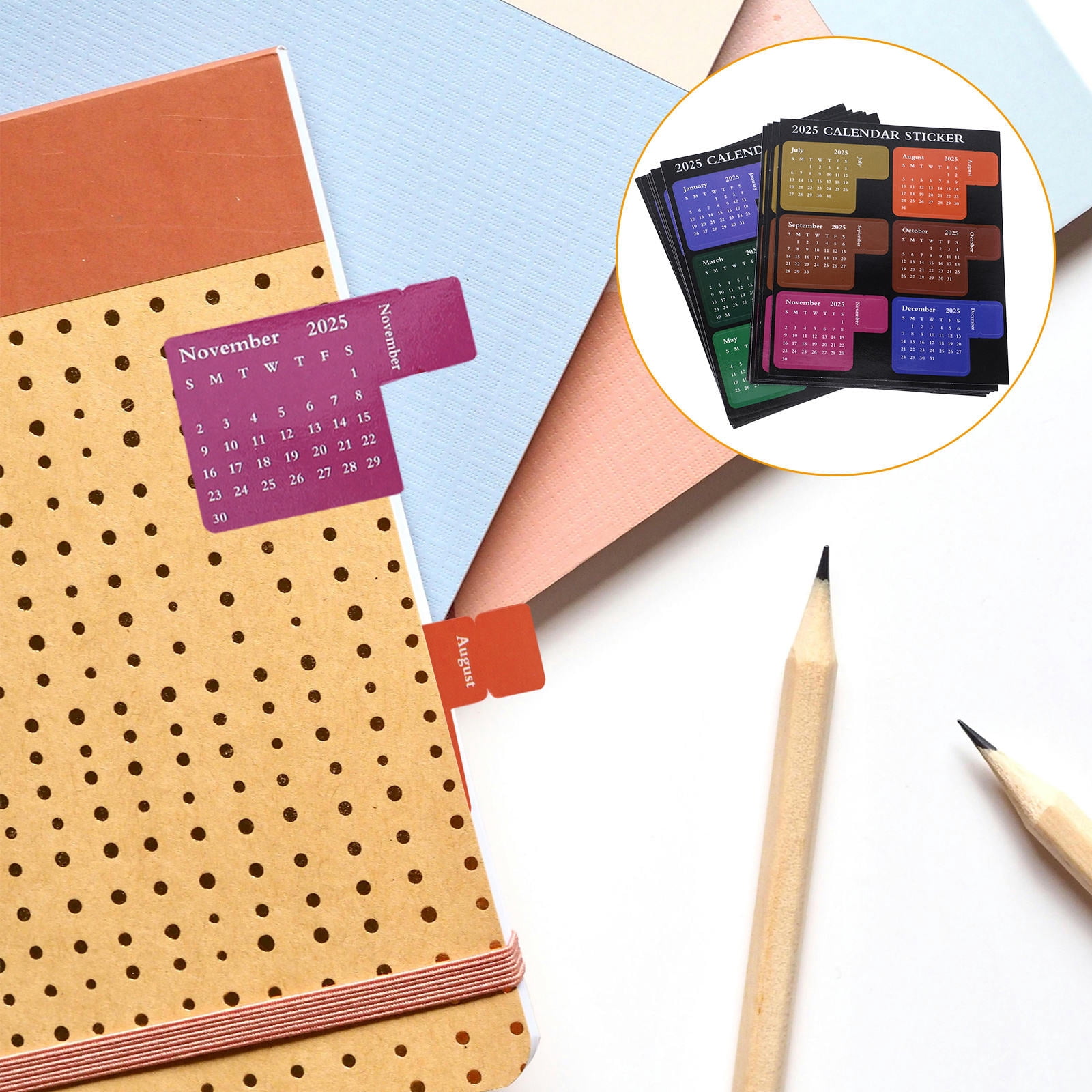 FUEENIRVA 6 Sets Stickers for Journaling Multi Color Rectangular for ...