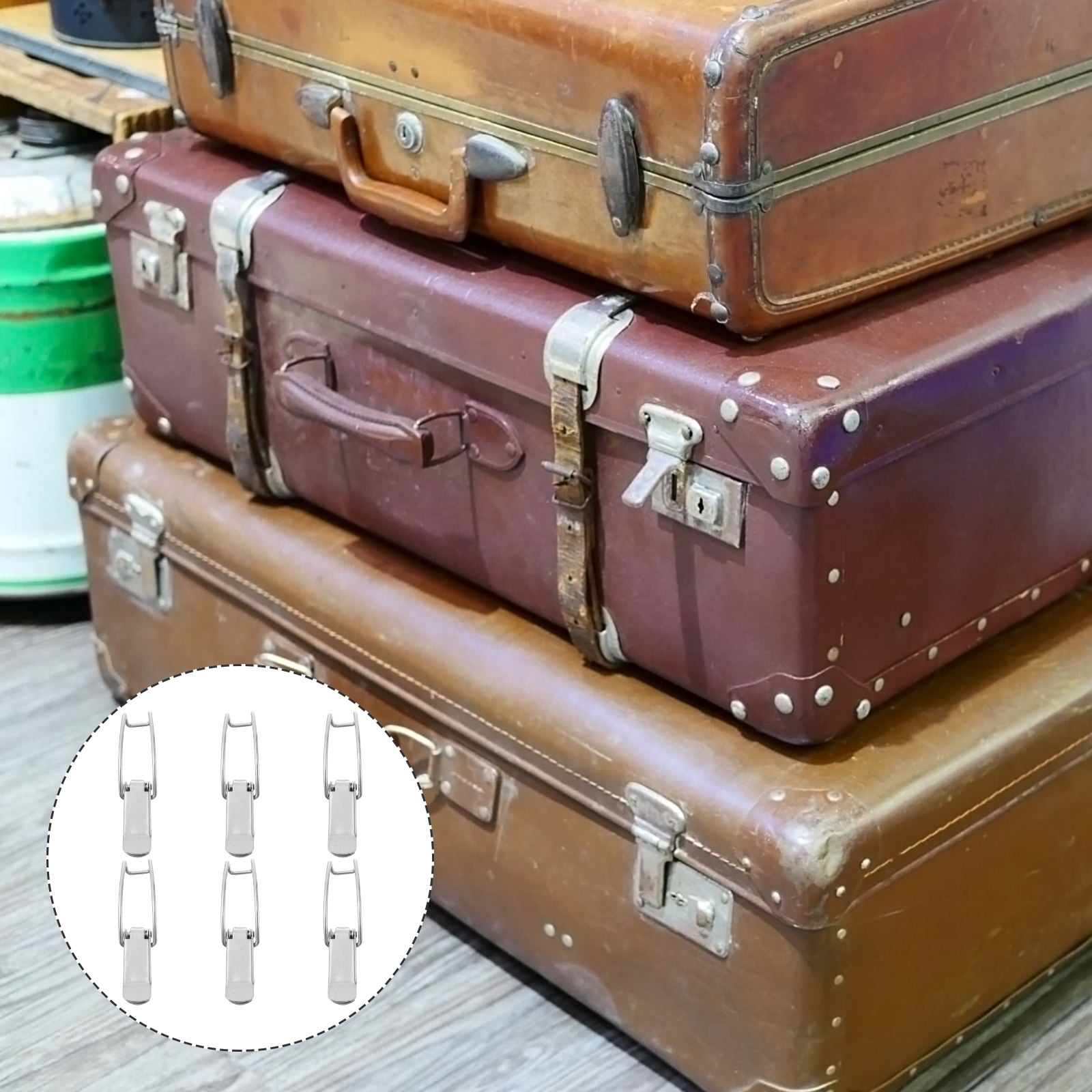 FUEENIRVA 6Set Plate Buckle Lock Spring Loaded Toggle Latch Hasp for ...