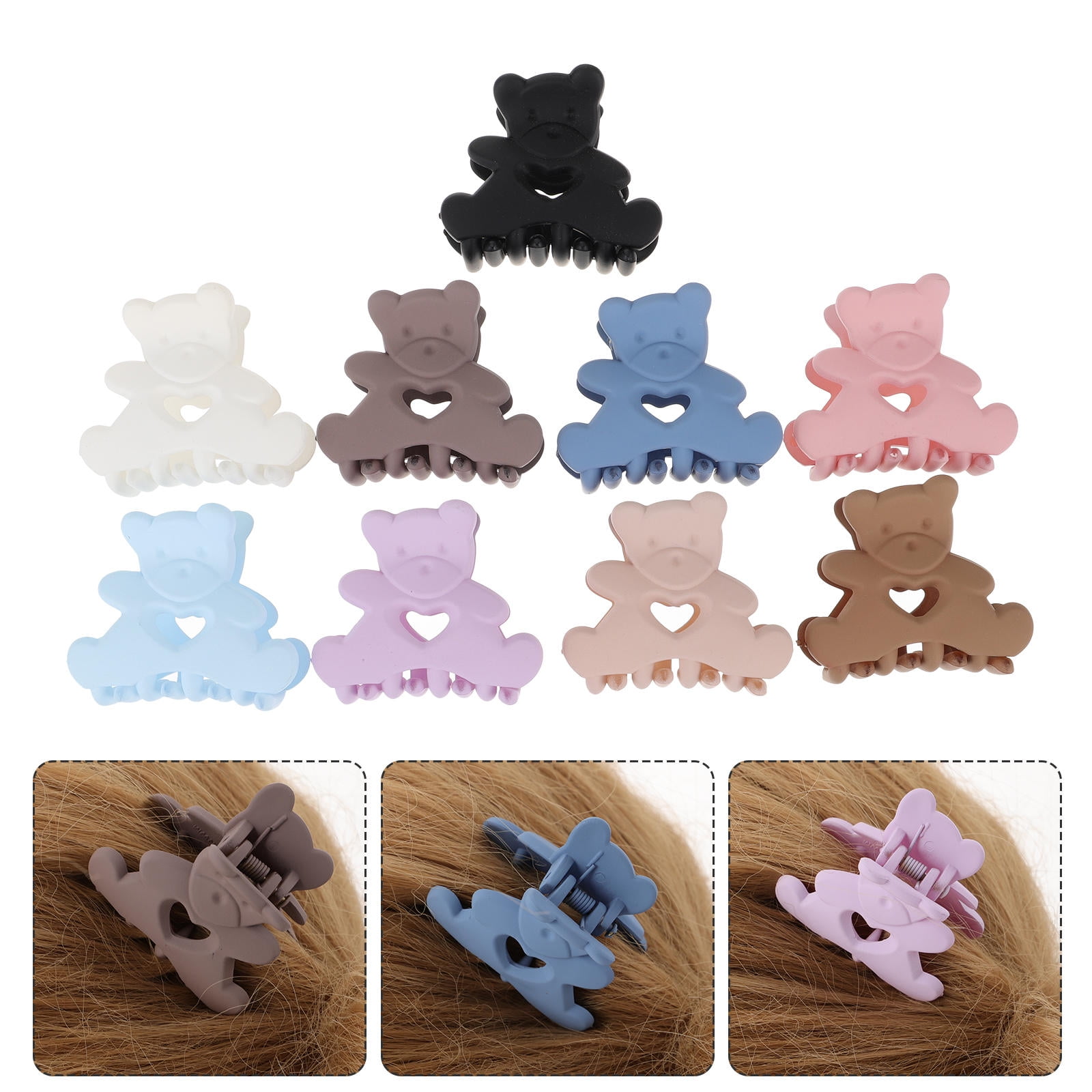 FUEENIRVA 9Pcs Bear Claw Clamps in Assorted Color for Kids and Girls ...