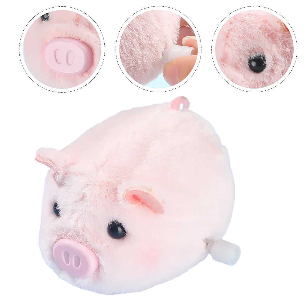 FUEENIRVA Animal Shaped Wind Up Toy 1Pack Pink Plush Pig for Kids Home ...
