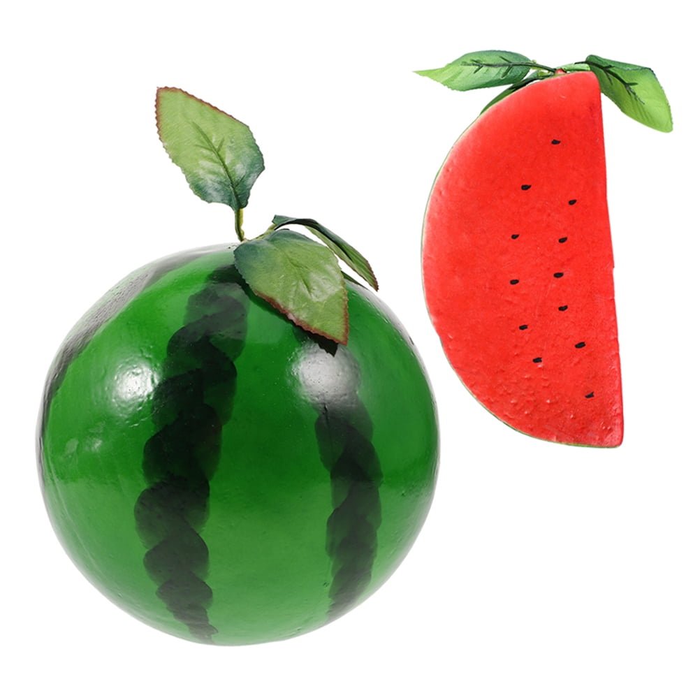 FUEENIRVA Artificial Watermelon 11.8X7.9X3.9In For Fruit Model 2Pcs ...