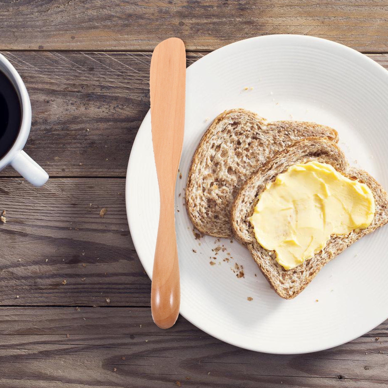 FUEENIRVA 5-Piece Natural Wood Butter Spreaders Set, Versatile Kitchen ...