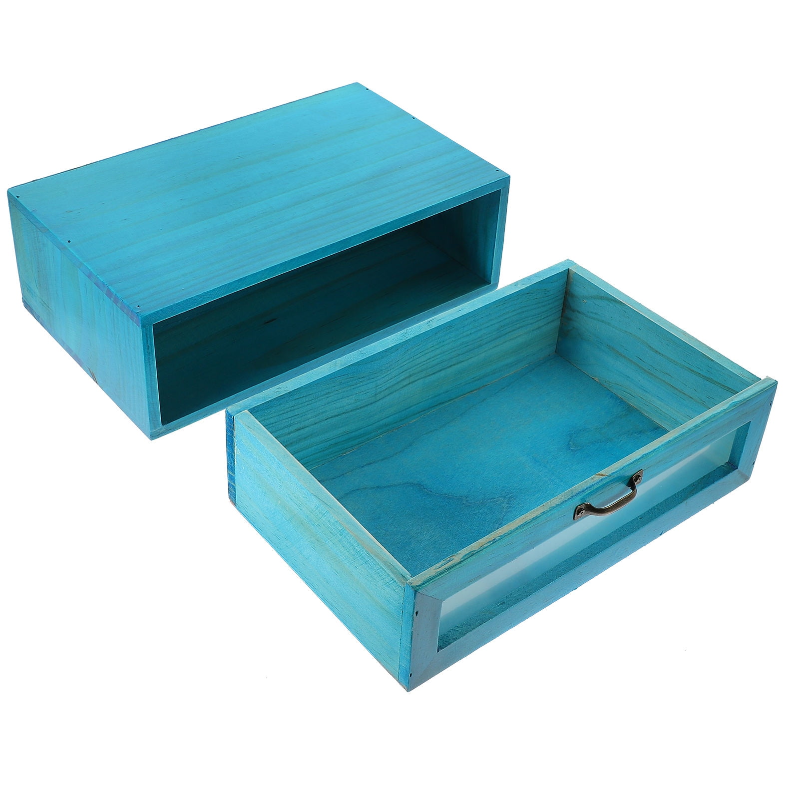 FUEENIRVA Blue Desktop Drawer Box for Phone Storage Use with Synthetic ...