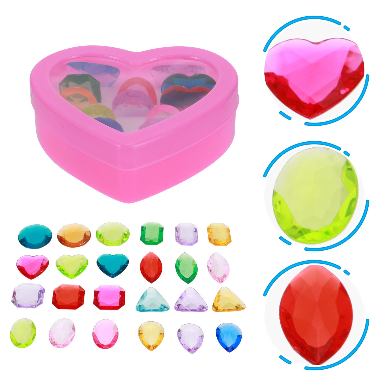 FUEENIRVA DIY Gems Props Pink Plastic for Jewelry Embellishment Beach Party 1 Set Kids Plastic ...
