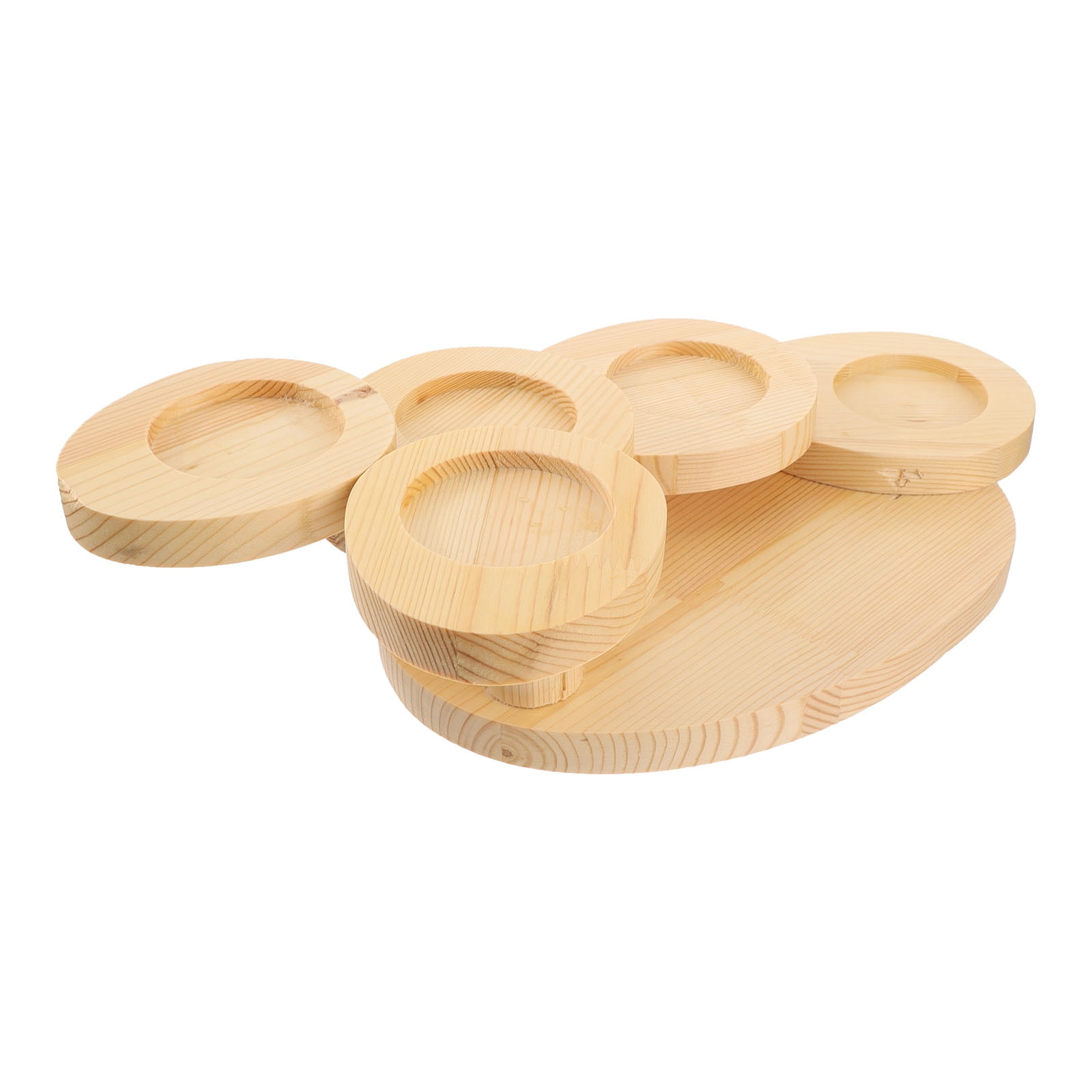 FUEENIRVA Wood Food Display Stand Five Tier Ladder for Restaurant Use ...