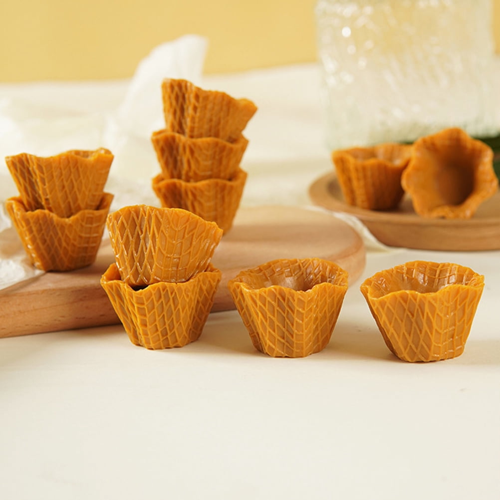 FUEENIRVA Ice Cream Prop Mini Ice Cream Cone Charms Light Brown PVC ...