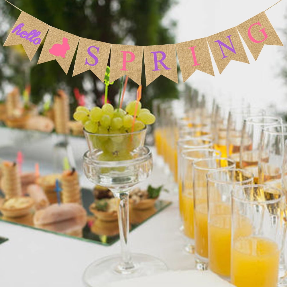 FUEENIRVA Party Organizers Event Decorators 1 Set Linen Banner for ...