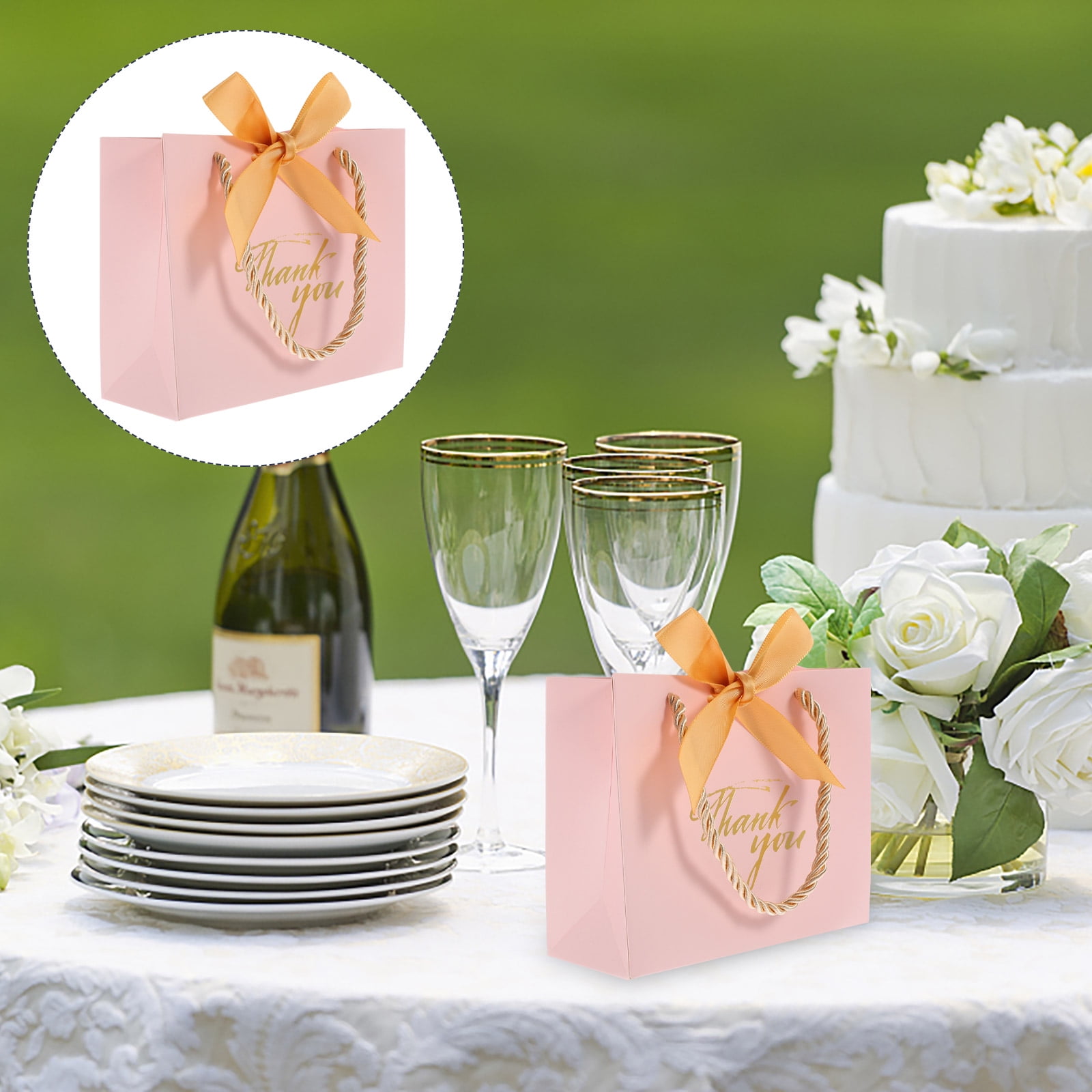 FUEENIRVA Pink Wedding Goodies Bag Rectangular Tote Pouches for Baby ...