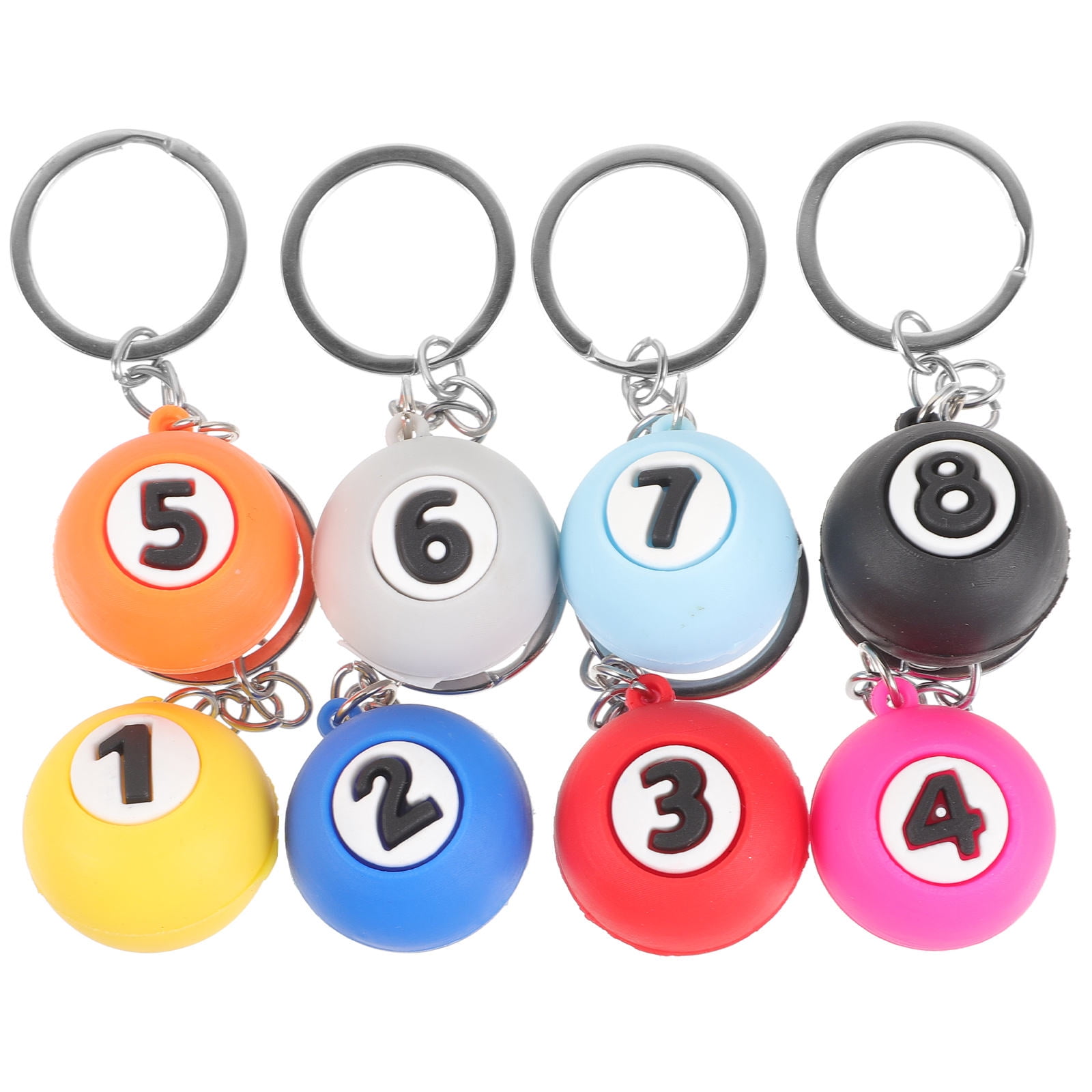 FUEENIRVA Pool Ball Keychain Set Creative Resin and Metal Decorative ...