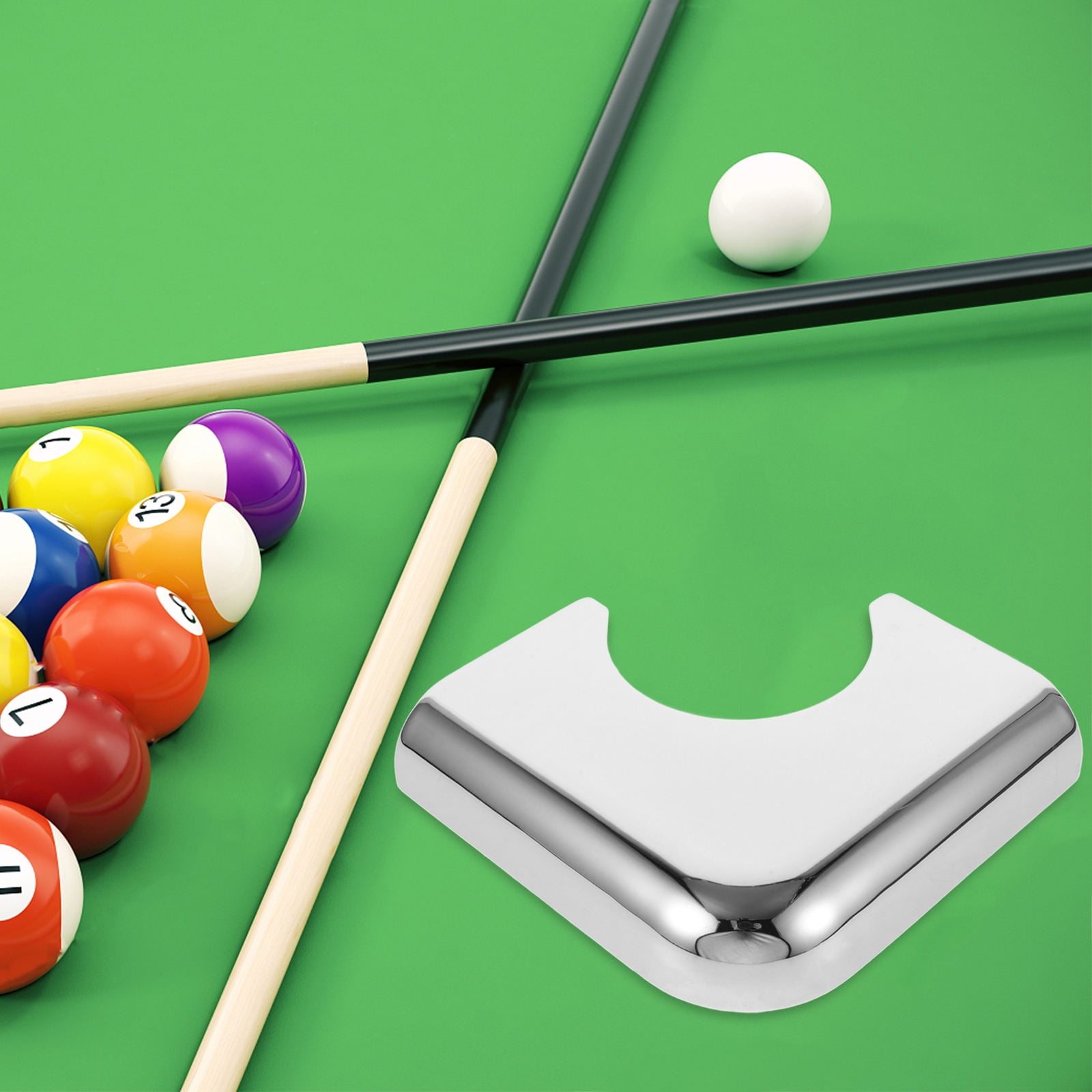 FUEENIRVA Pool Table Metal Corner Guard 1Set Silver Bumper Pool Table ...