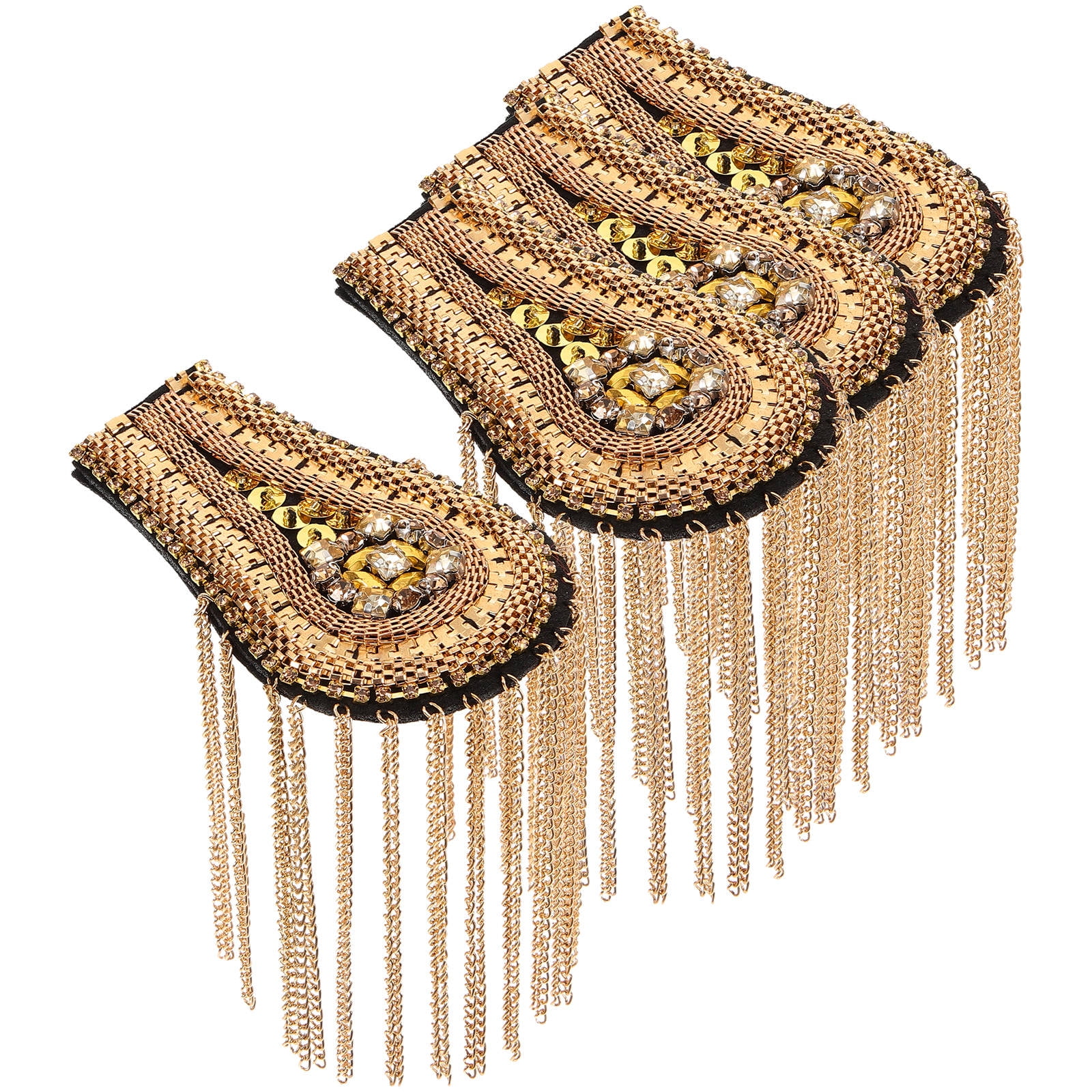FUEENIRVA Shoulder Epaulets 4Pcs Tassel Link Chain Epaulets Assorted ...