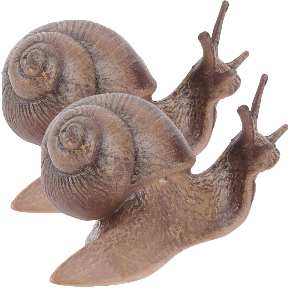 FUEENIRVA Snail Collection 2Pcs Desktop Snail Decoration Light Brown ...