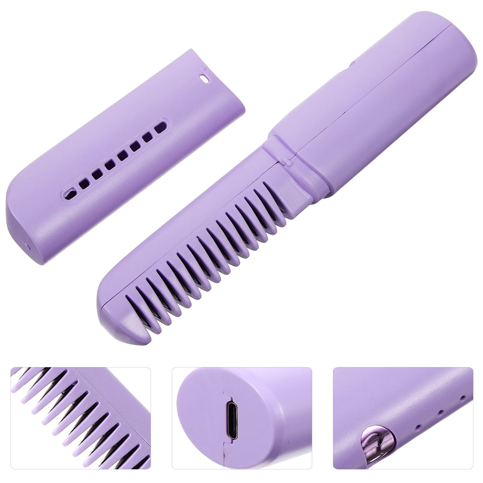 FUEENIRVA Portable Heated Hair Straightening Comb USB Rechargeable for ...