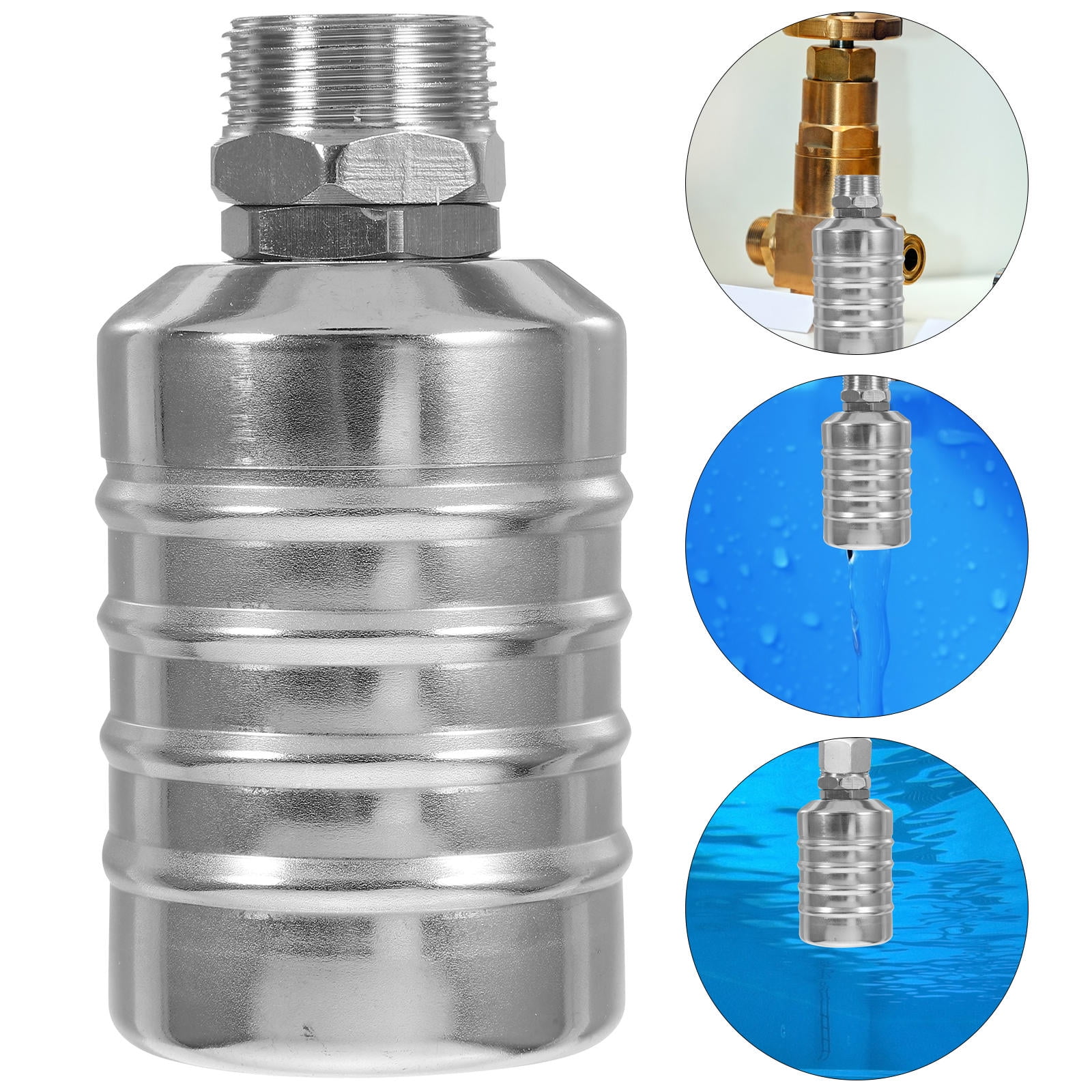 FUEENIRVA Water Tank Float Valve, Stainless Steel, Silver, Automatic Overflow Prevention ...