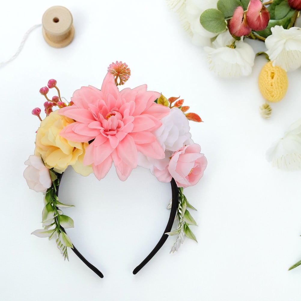 FUEENIRVA Wedding Wreath Headband 2Set Realistic Versatile Flower Head Piece for Brides and ...