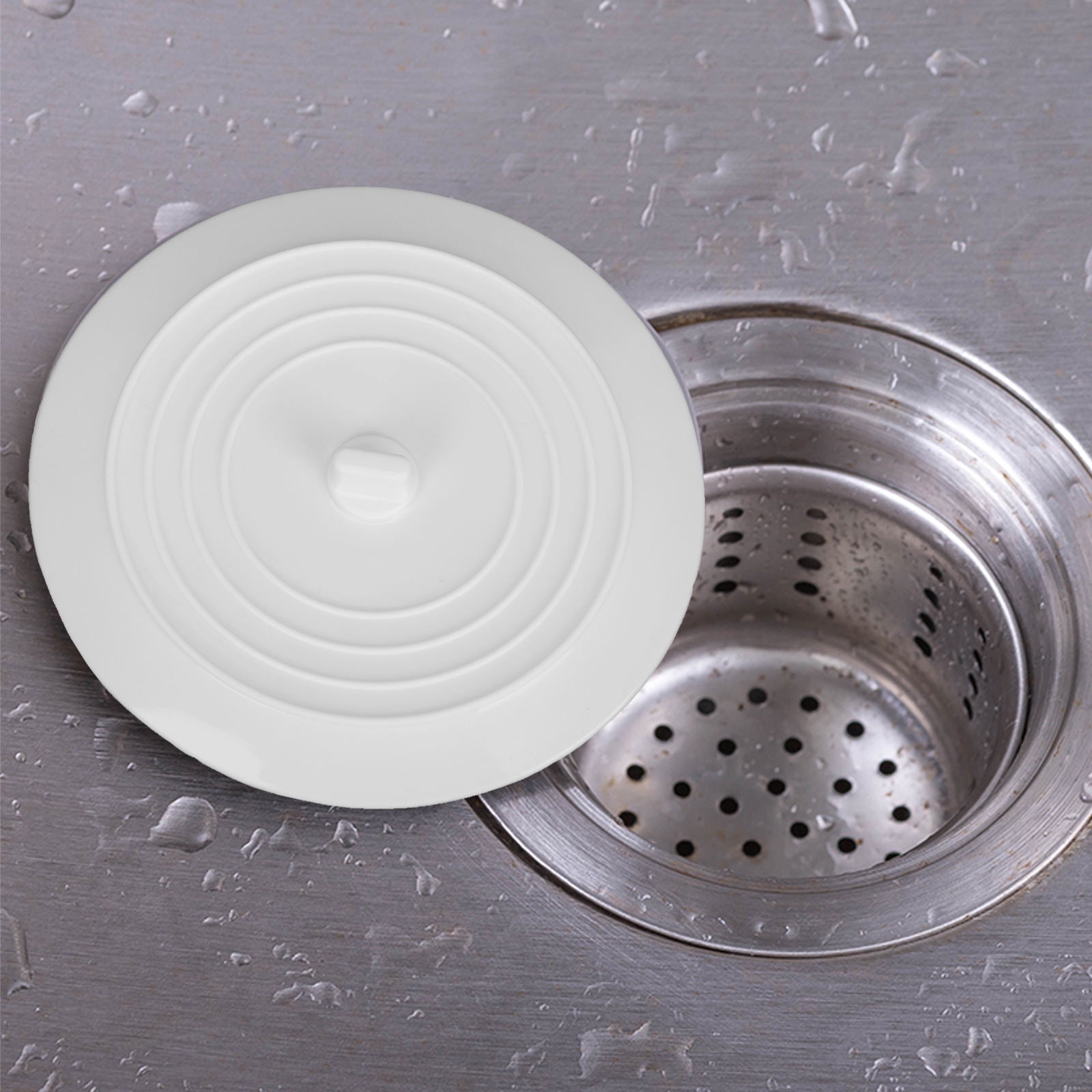 FUEENIRVA White Sink Overflow Plugs for Laundry Use with Blocking ...