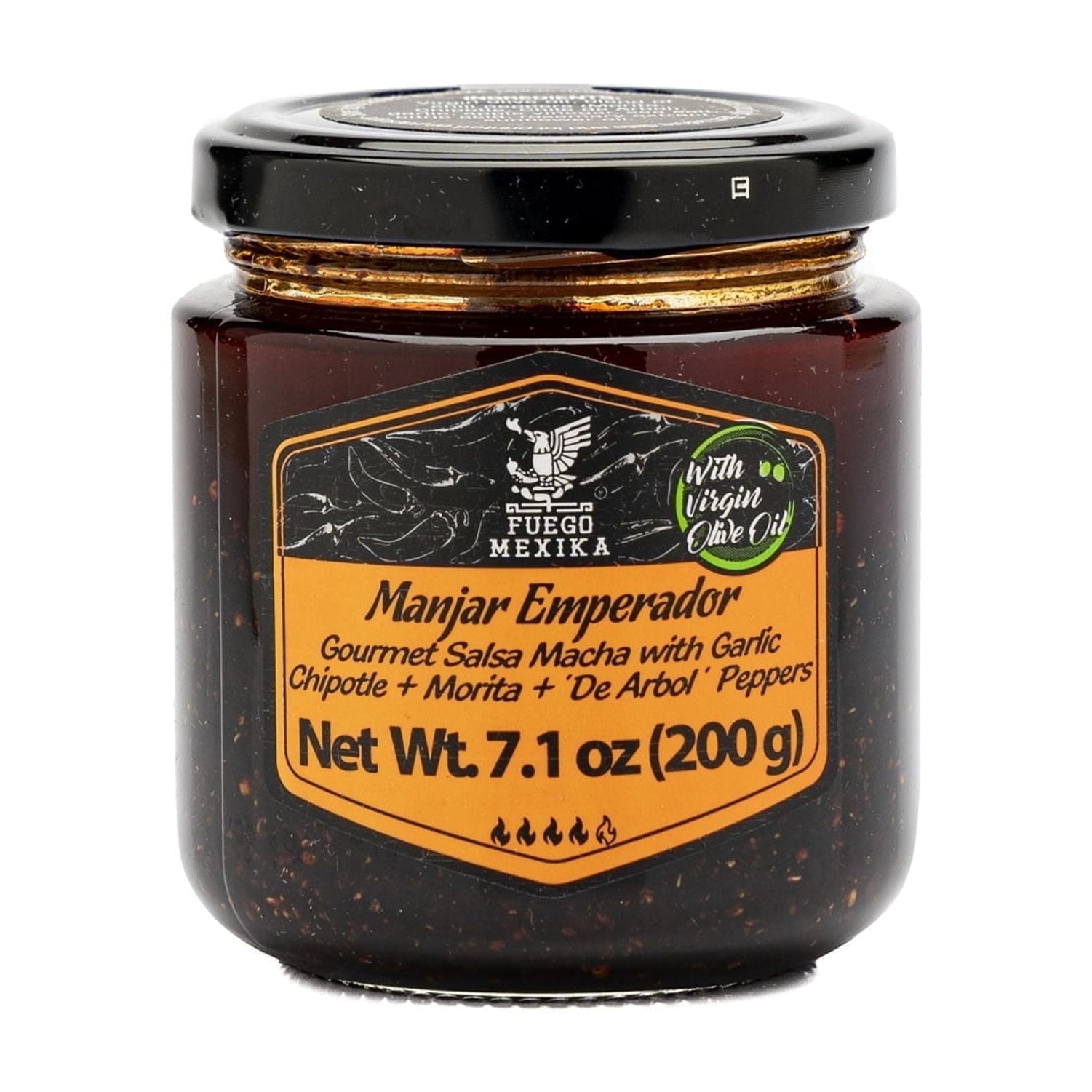 FUEGO MEXIKA Salsa Macha, Chipotle, Morita, Rojo de Árbol Peppers ...