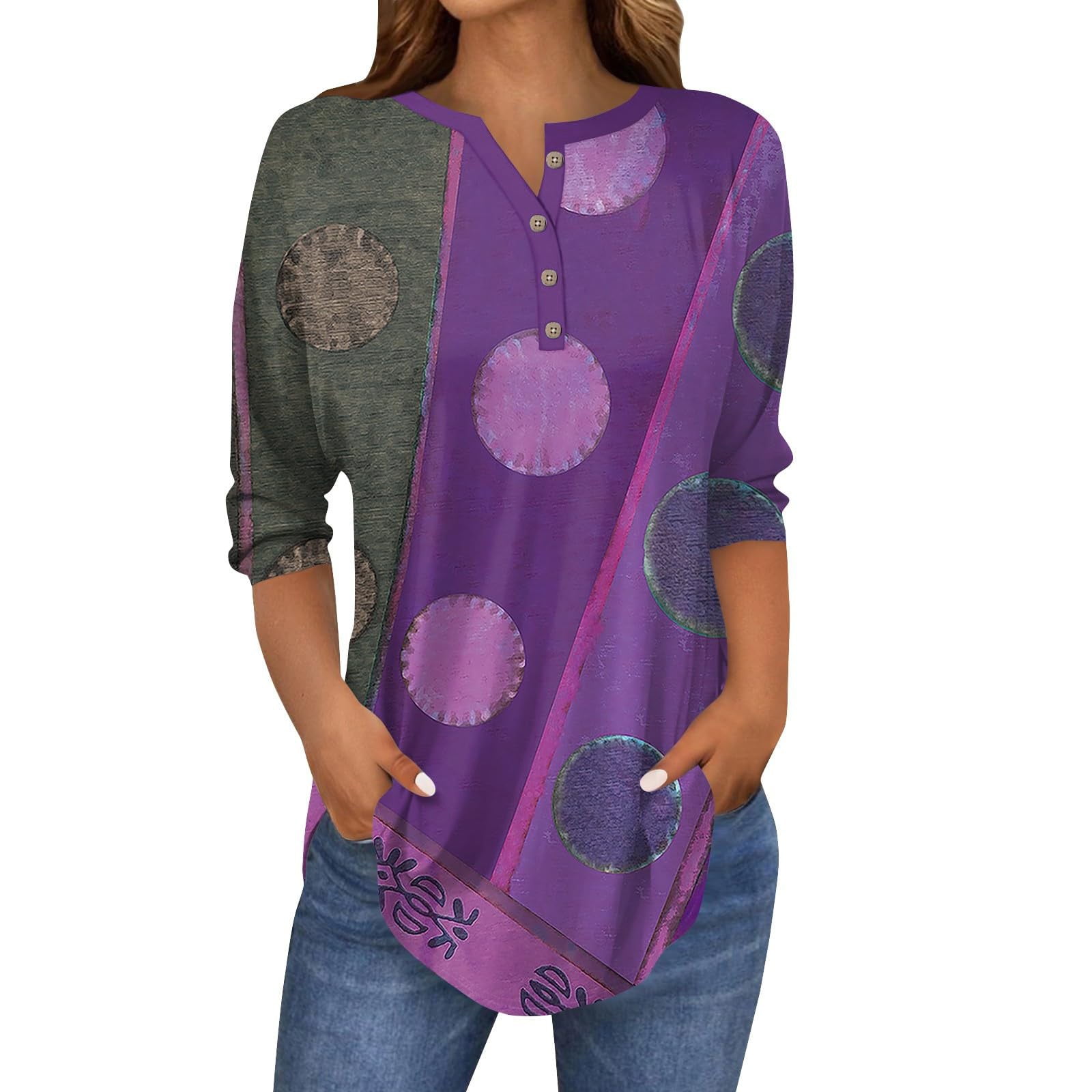 FUELEGO Blouses for Women Dressy Casual Returns And Refunds My Orders 3/4 Length Sleeve Womens ...