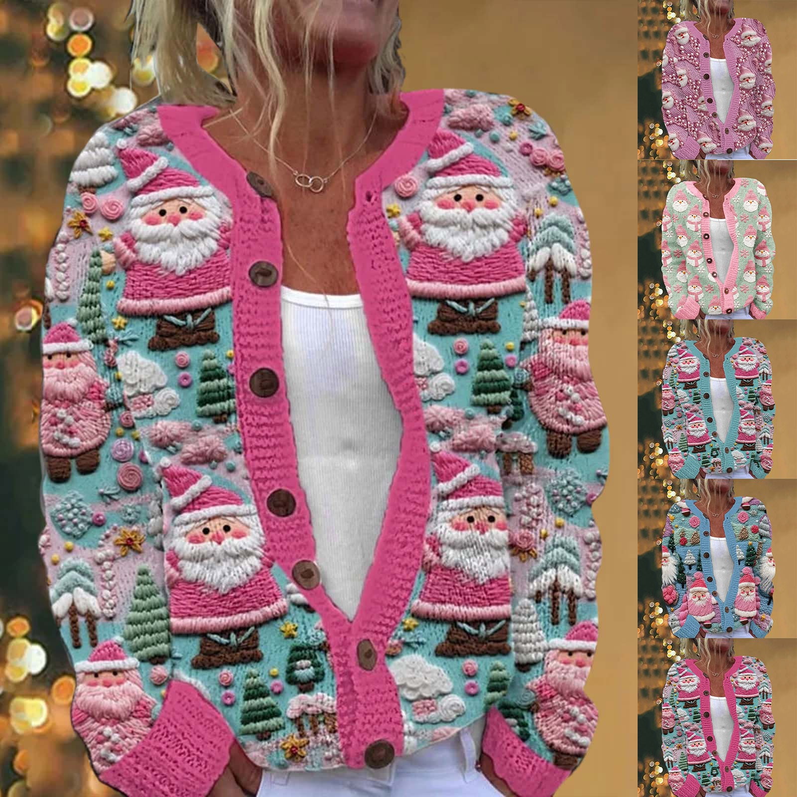 FUELEGO Christmas Sweaters for Women Clearance Ugly Funny Xmas Tree ...