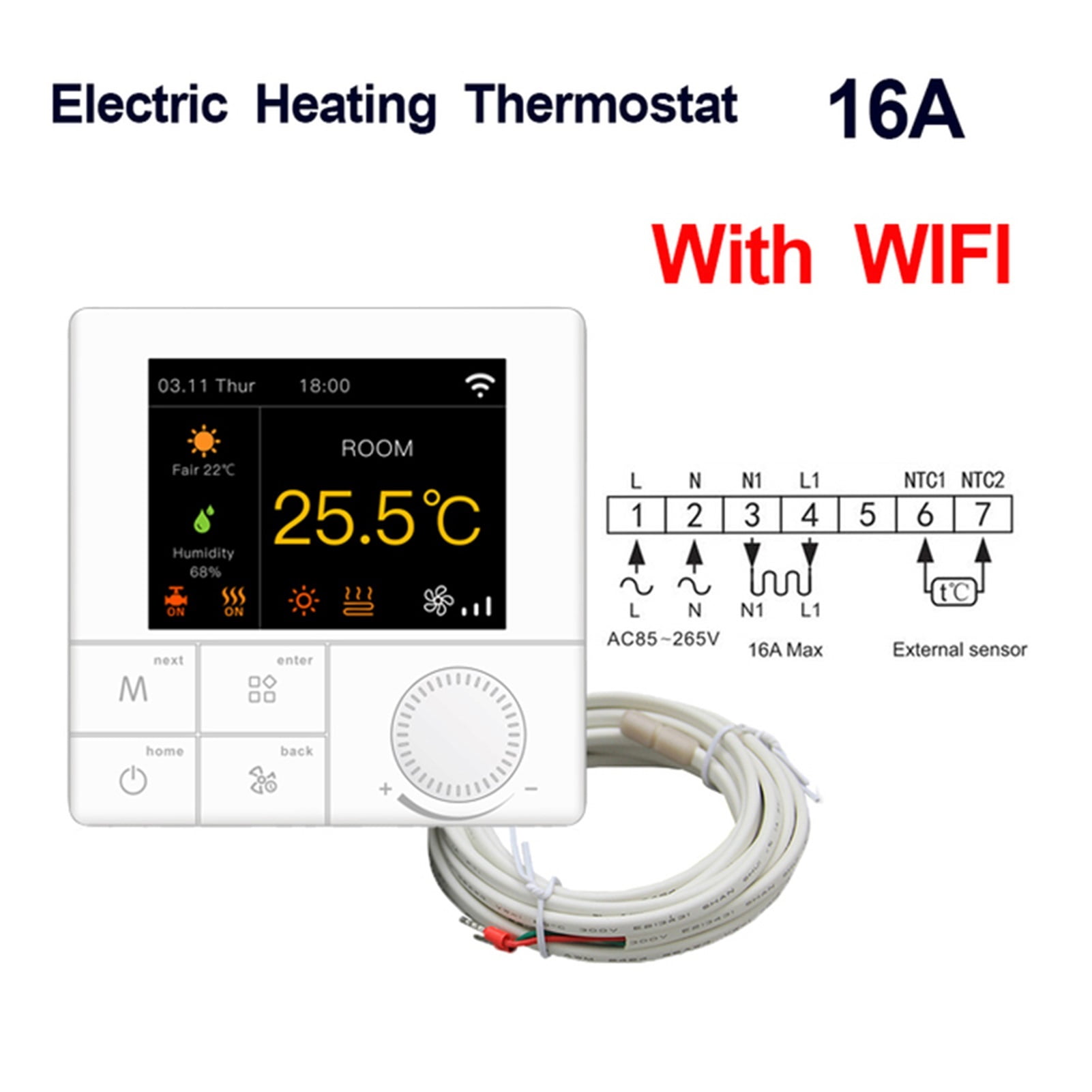 Smart Wifi Thermostat Water Temperature Controller Electric Floor Gas ...