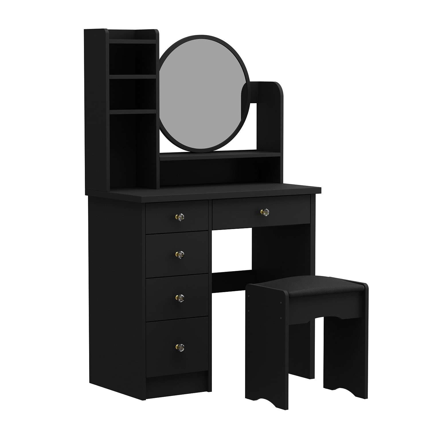FUFU&GAGA Make Up Vanity Set Dressing Table(Black/White) Black ...