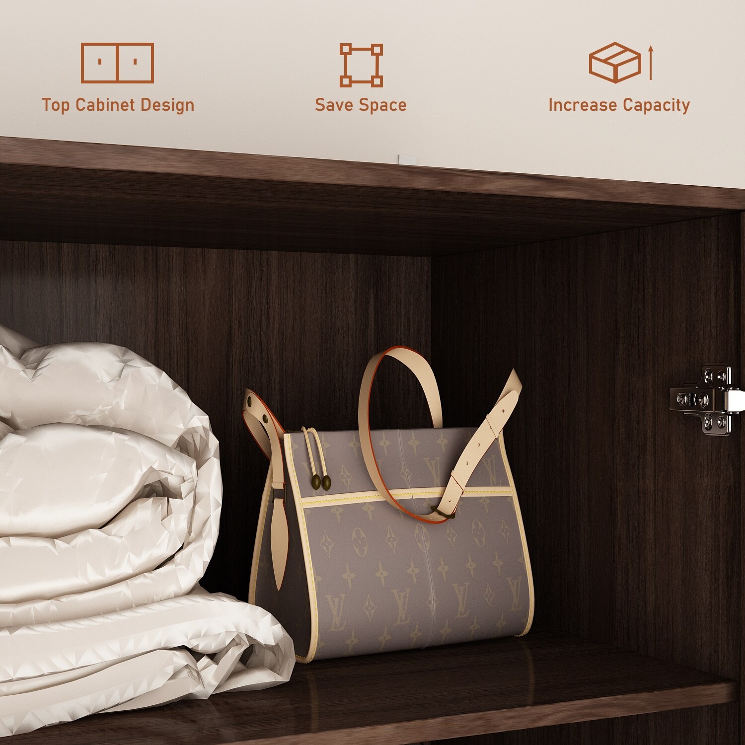 FUFU&GAGA Wardrobe Closet Armoire with 2 Doors Wooden Clothes Storage ...