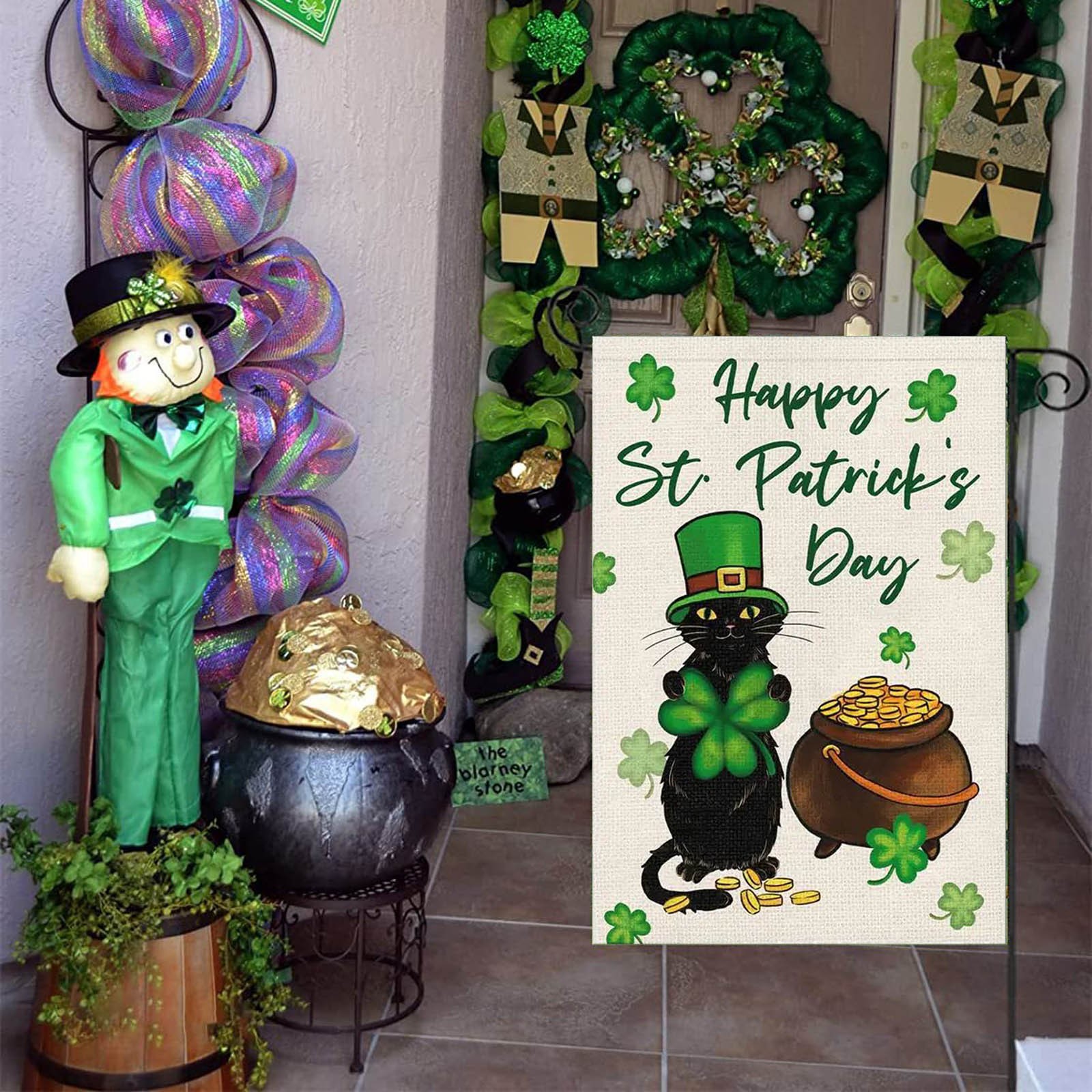 FUFUDDK Clearance Sale， 2024 Hot Gold Pull Flag Banner Atmosphere Layout Flags Garden Decoration ...