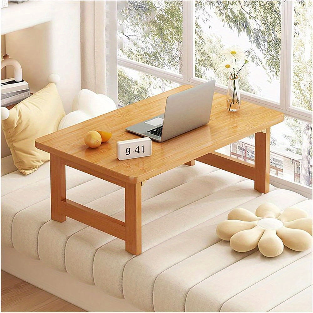 FUFUKENA Bamboo Portable Breakfast Serving Floor Picnic Tray Bed Sofa ...
