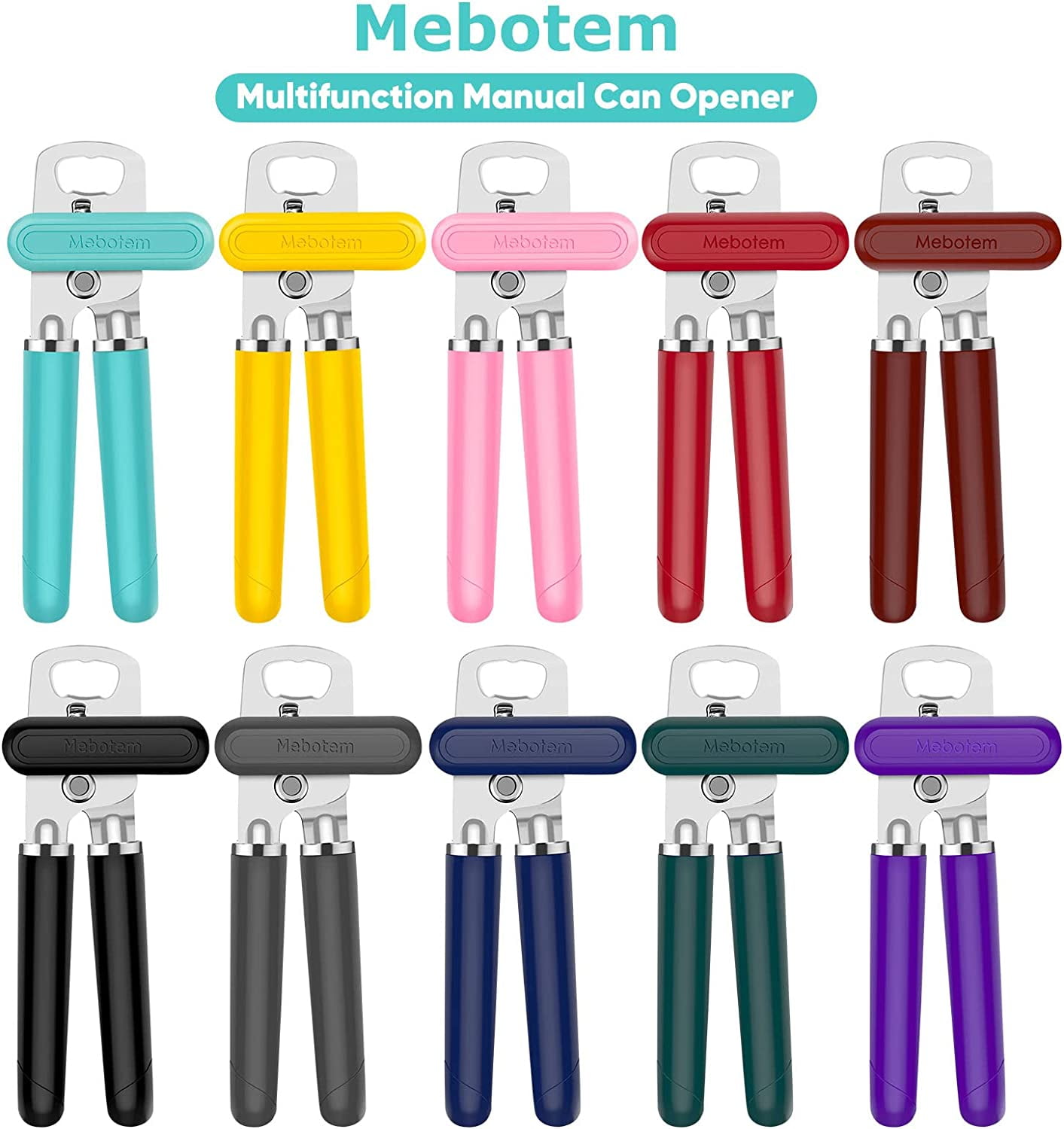 FUGEE-10 Colors Can Opener Manual Handheld Heavy Duty Hand Can Opener ...