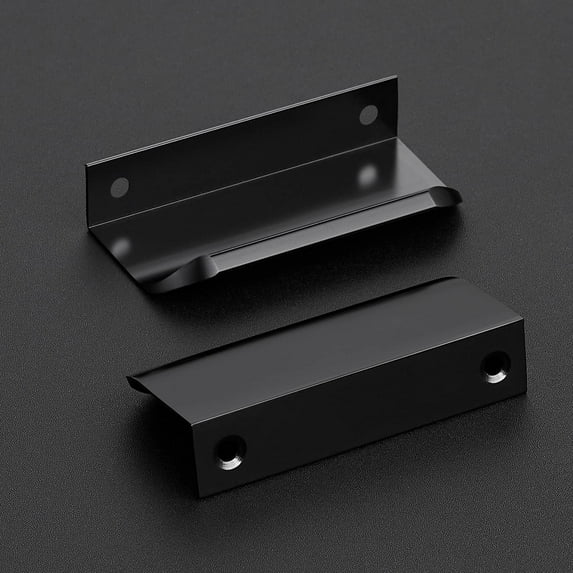 FUGEE-10 Pack Black Cabinet Handles, 3.15 Inch (80mm) Finger Edge Pulls ...