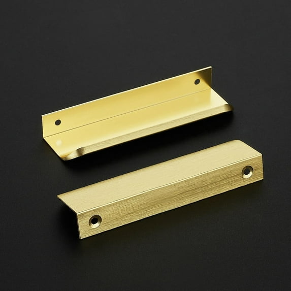 FUGEE-10 Pack Gold Cabinet Handles, 5 Inch (128mm) Finger Edge Pulls, 4 ...