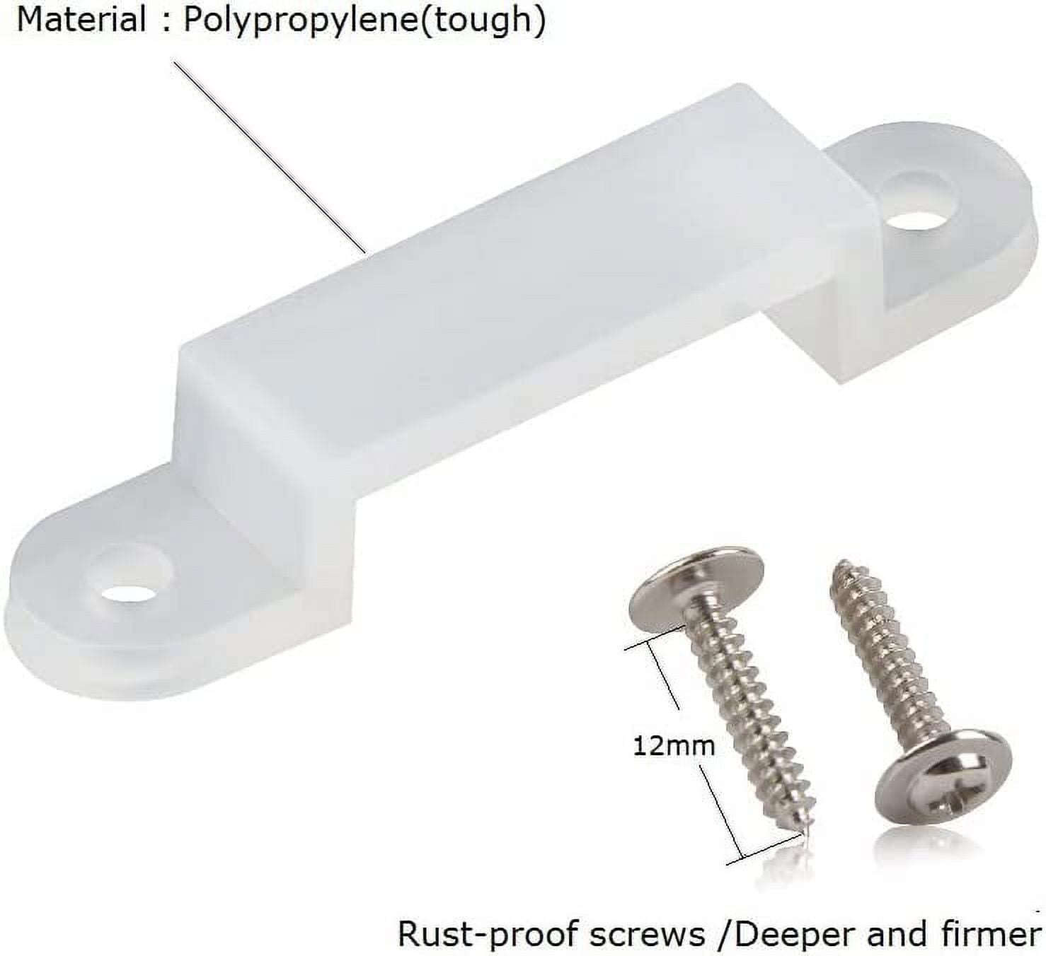 FUGEE-100 Pack LED Strip Light Mounting Brackets LED Strip Light Holder ...