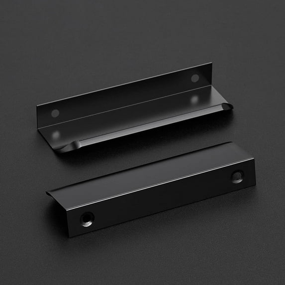 FUGEE-12 Pack Black Cabinet Handles, 4.75 Inch (120mm) Finger Edge ...