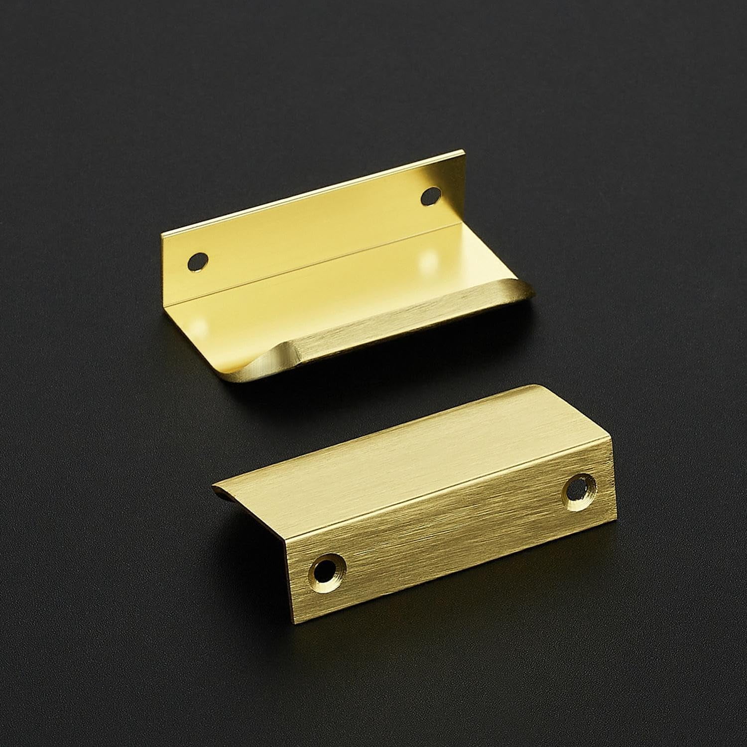 FUGEE-12 Pack Gold Cabinet Handles, 3 Inch (76mm) Finger Edge Pulls, 2 ...