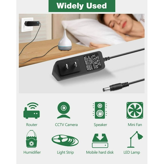 FUGEE-5-Pack, 12V 1A Power Supply, 100-240V AC to DC 12V 1000mA 700mA ...