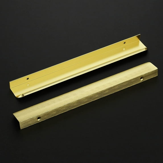 FUGEE-6 Pack Gold Cabinet Handles, 11.8 Inch (300mm) Finger Edge Pulls ...