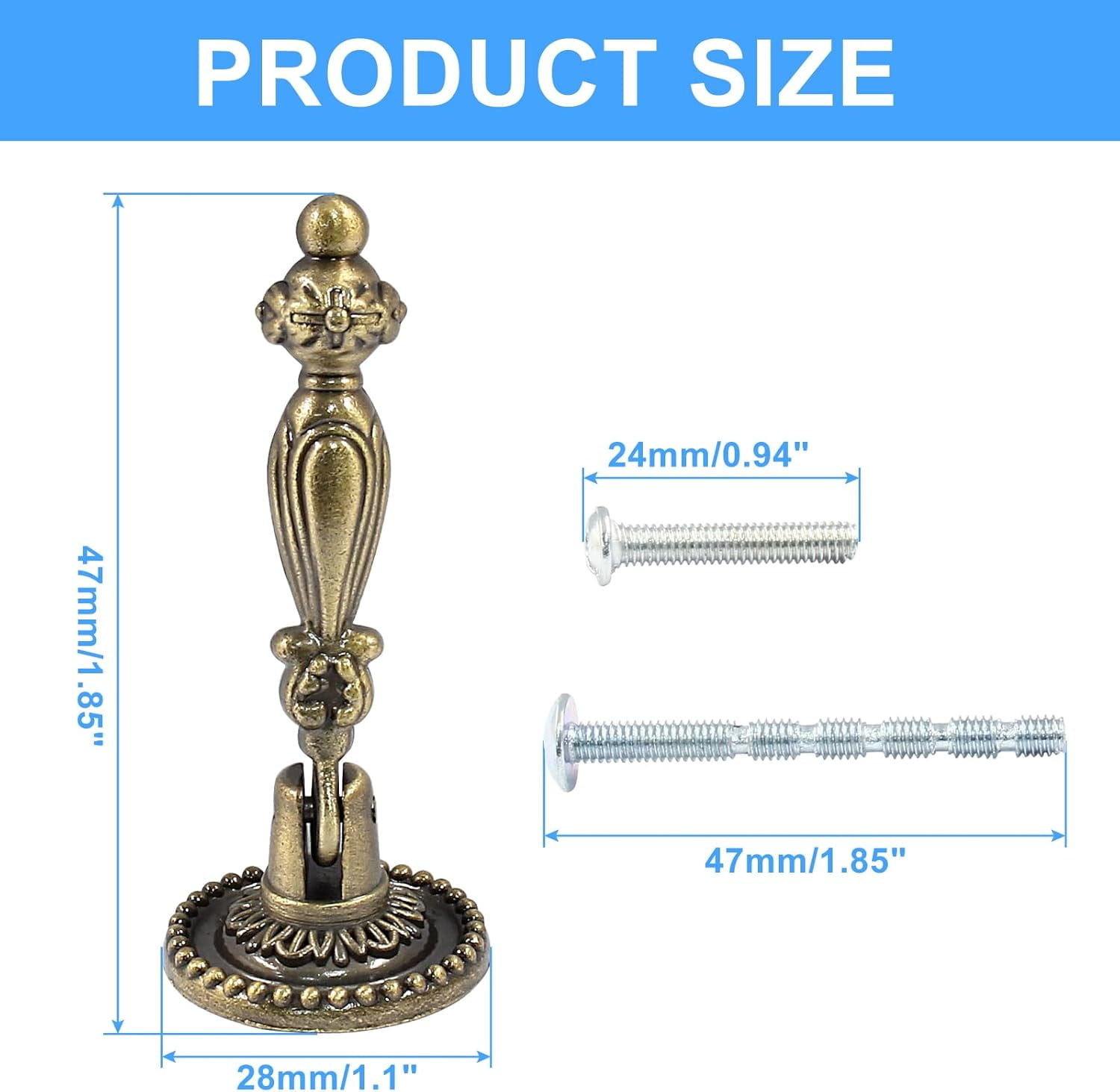FUGEE-6PCS Antique Style Tear Drop Pulls - Vintage Cabinet Decorative ...