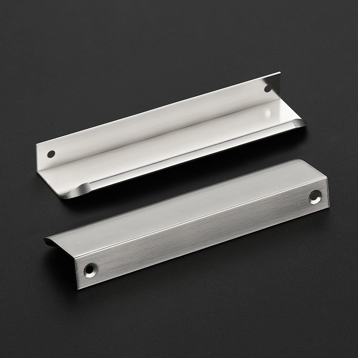 FUGEE-8 Pack Silver Cabinet Handles, 5.9 Inch (150mm) Finger Edge Pulls ...