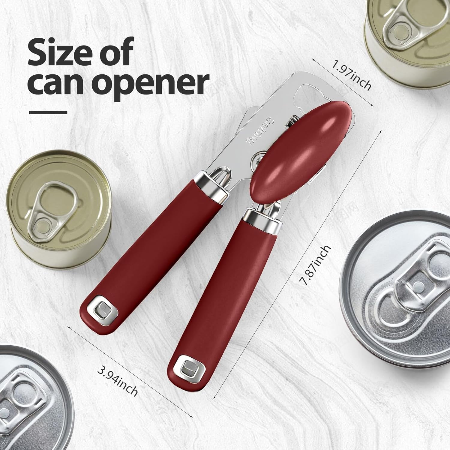 FUGEE-Can Opener Manual, Heavy Duty Stainless Steel Smooth Edge Can ...