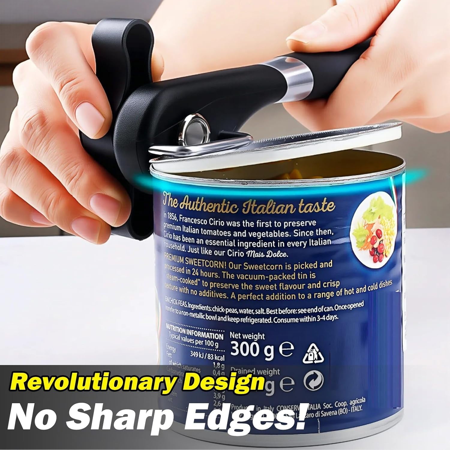 FUGEE-Can Opener Smooth Edge Manual, Can Opener Handheld, No Sharp ...