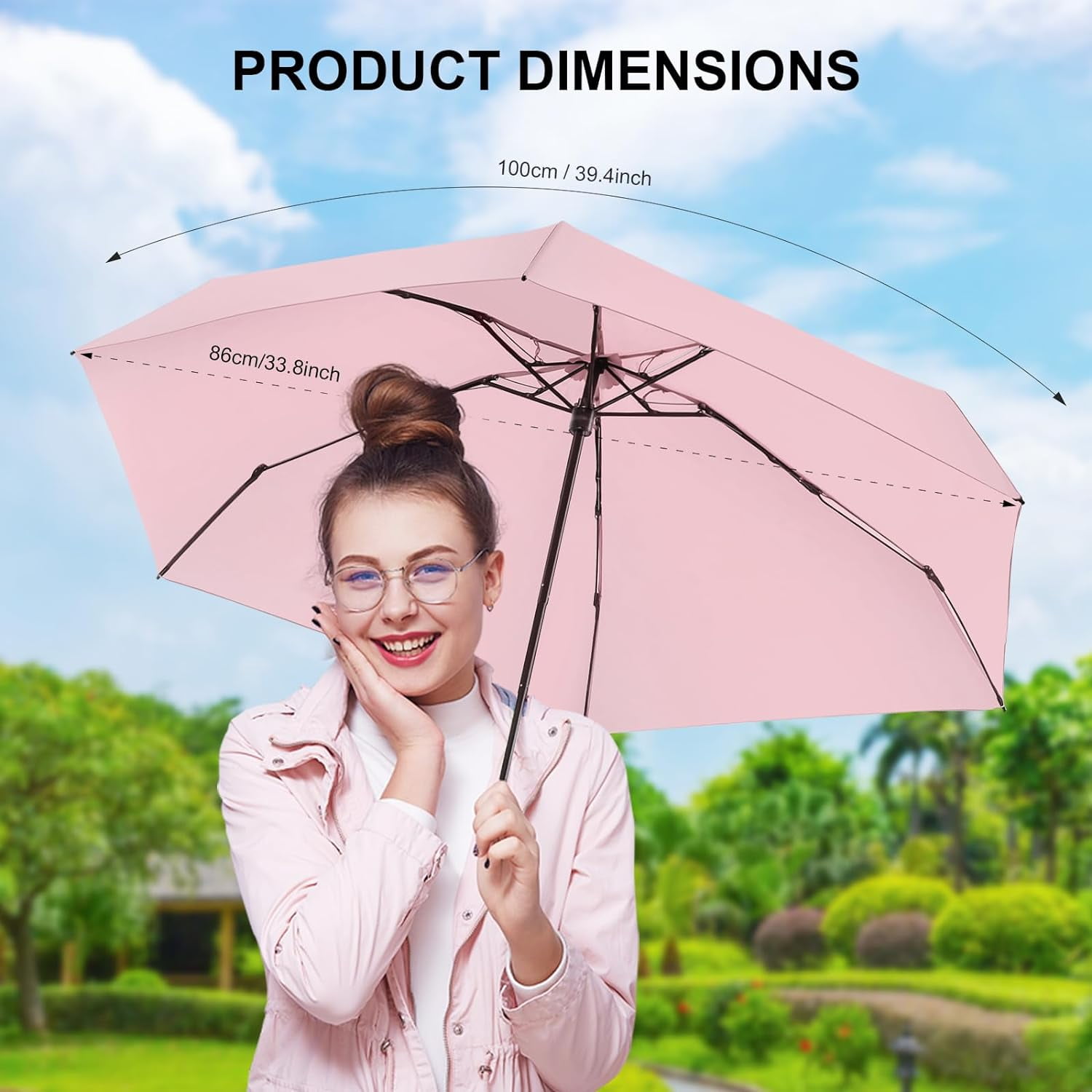 FUGEE-Compact Travel Umbrella with Case - Mini Umbrella for Purse ...